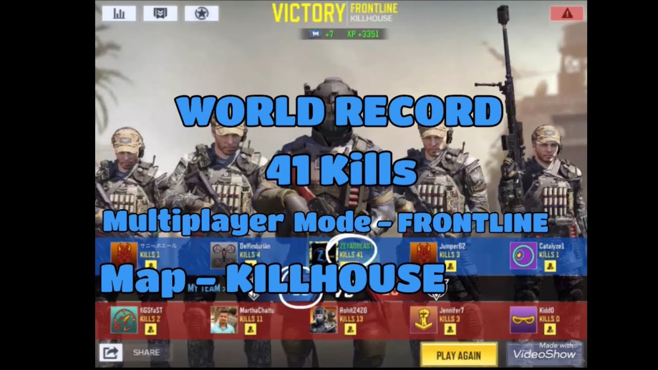 41 Kills In The Map KILLHOUSE *WORLD RECORD* | Call Of Duty Mobile Multiplayer FRONTLINE - YouTube