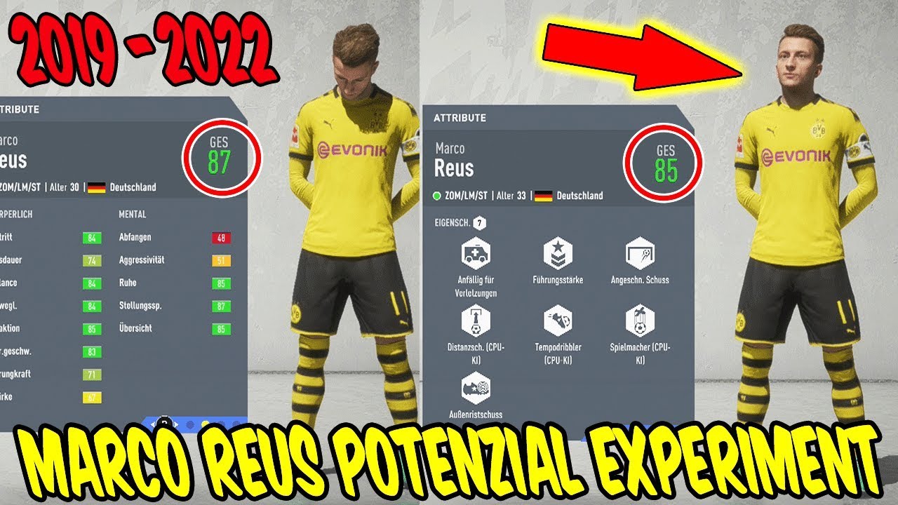 MARCO REUS im Potenzial Experiment bis KARRIEREENDE (2019-2022) - Fifa ...