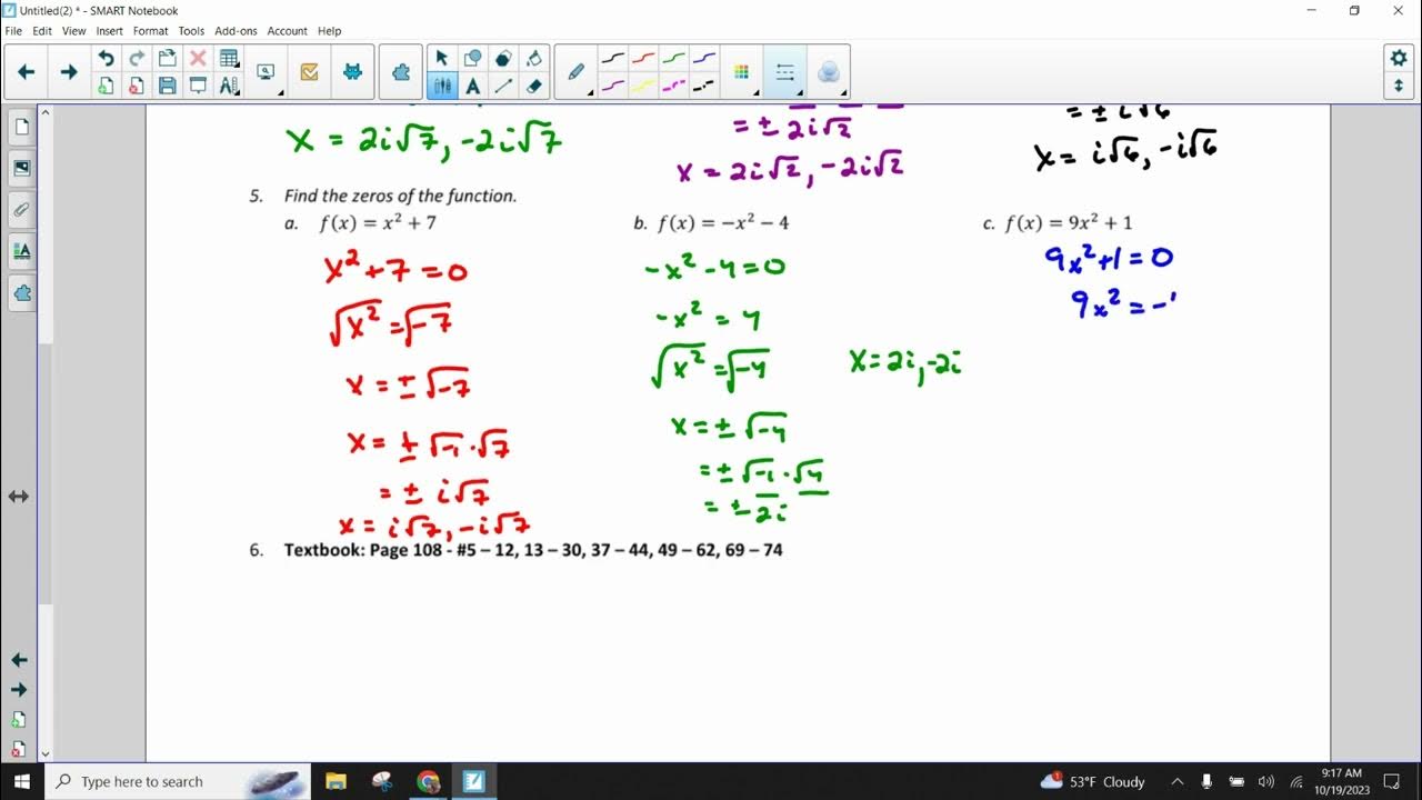 Algebra 2 Section 3.2 Video C - YouTube