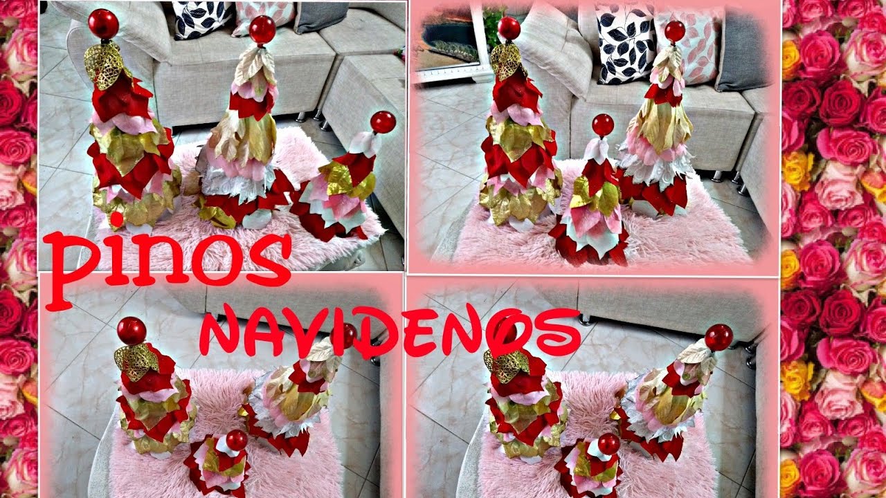 cómo hacer pinos 🎄navideños fácil y bonitos DIY/reciclando - YouTube