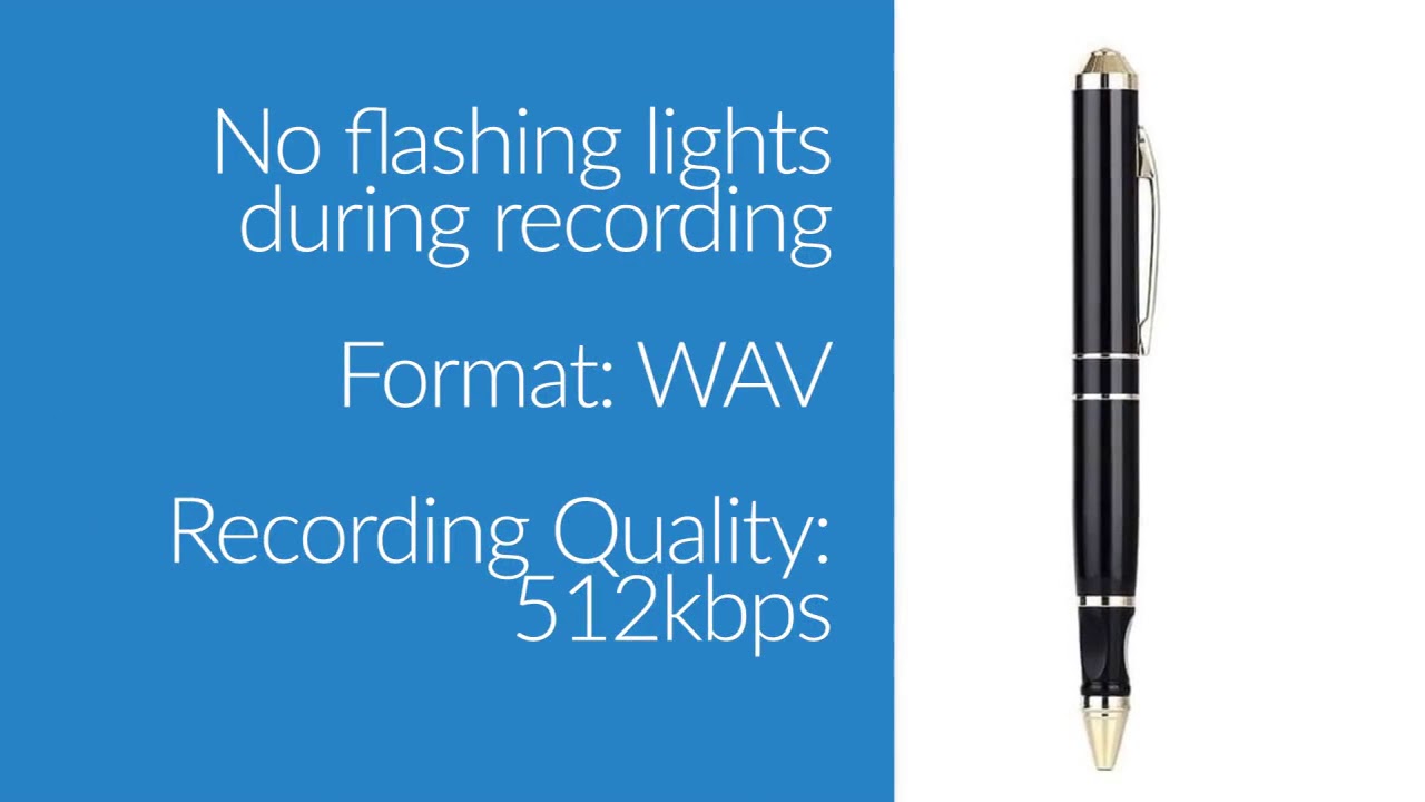 8GB Spy Hidden Continuous Recording Digital Pen Audio Voice Recorder 10 ...