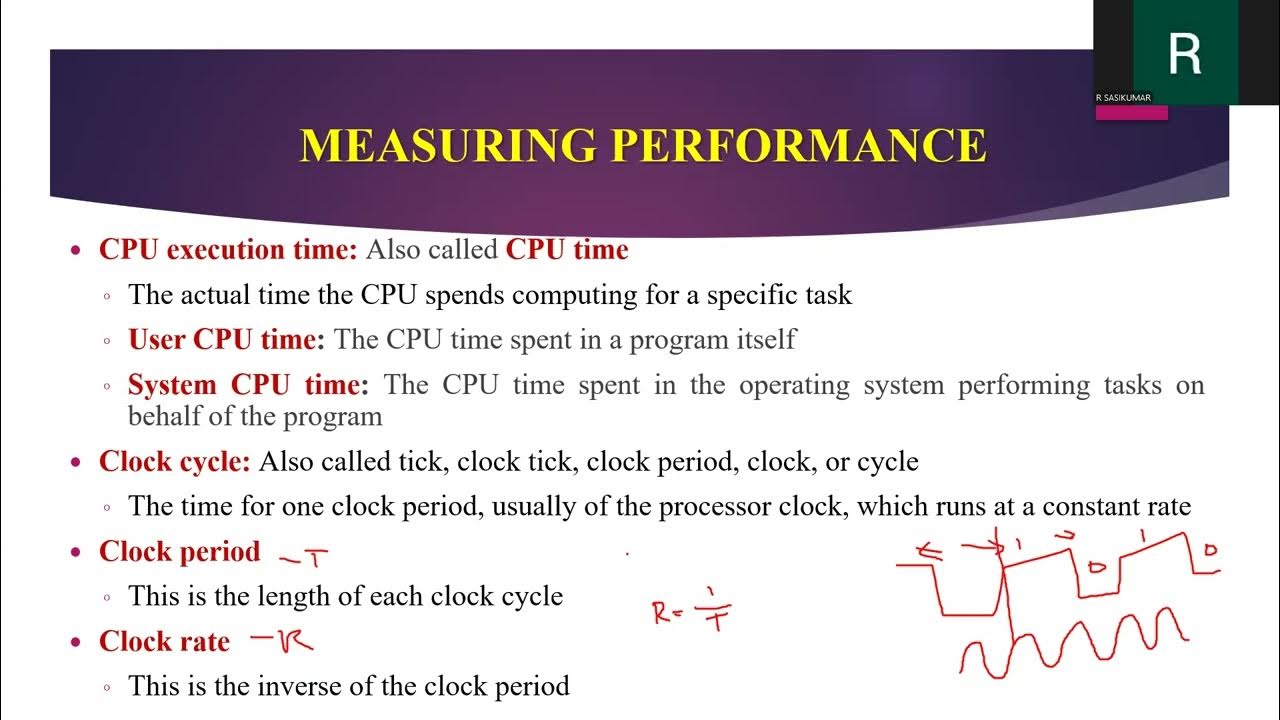 Measuring Performance of a Computer | Computer Architecture, Dr. R.Sasikumar, Prof/CSE, RMDEC ...