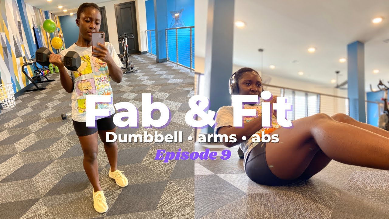 DUMBBELL WORKOUT | quick and simple biceps, triceps, and abs| Fab & Fit ...