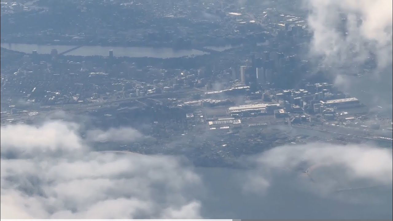 Amazing Boston Takeoff incredible views! American Airlines Flight ...