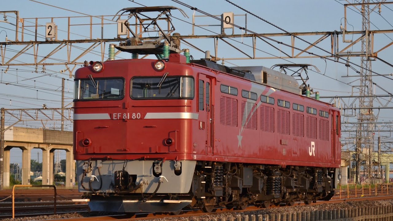 【EF81-80 AT出場自走回送（台検）】国鉄EF81形80号機（星釜）が単機で熊谷貨物ターミナル駅付近を通過するシーン（単9720レ）2023.6.1 - YouTube