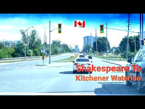 Shakespeare to Kitchener Waterloo wide screen Highway traveling - YouTube