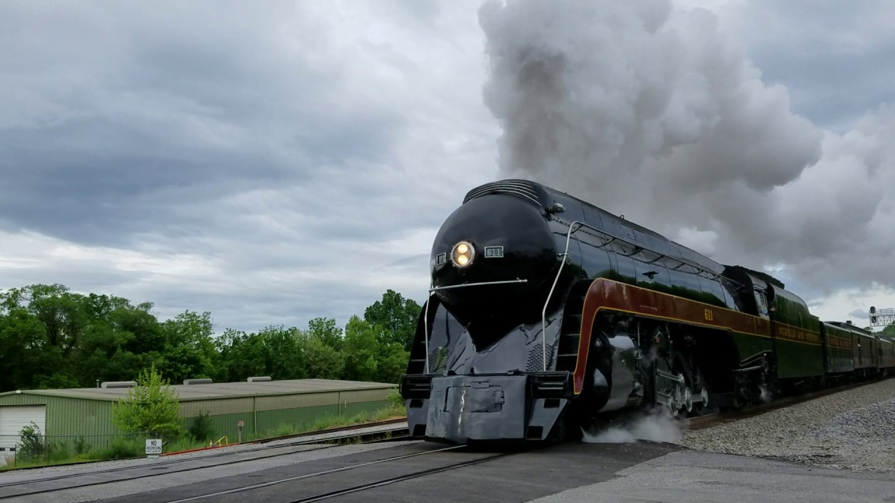 N&W 611 excursion train departing Lynchburg - May 6, 2017 - YouTube