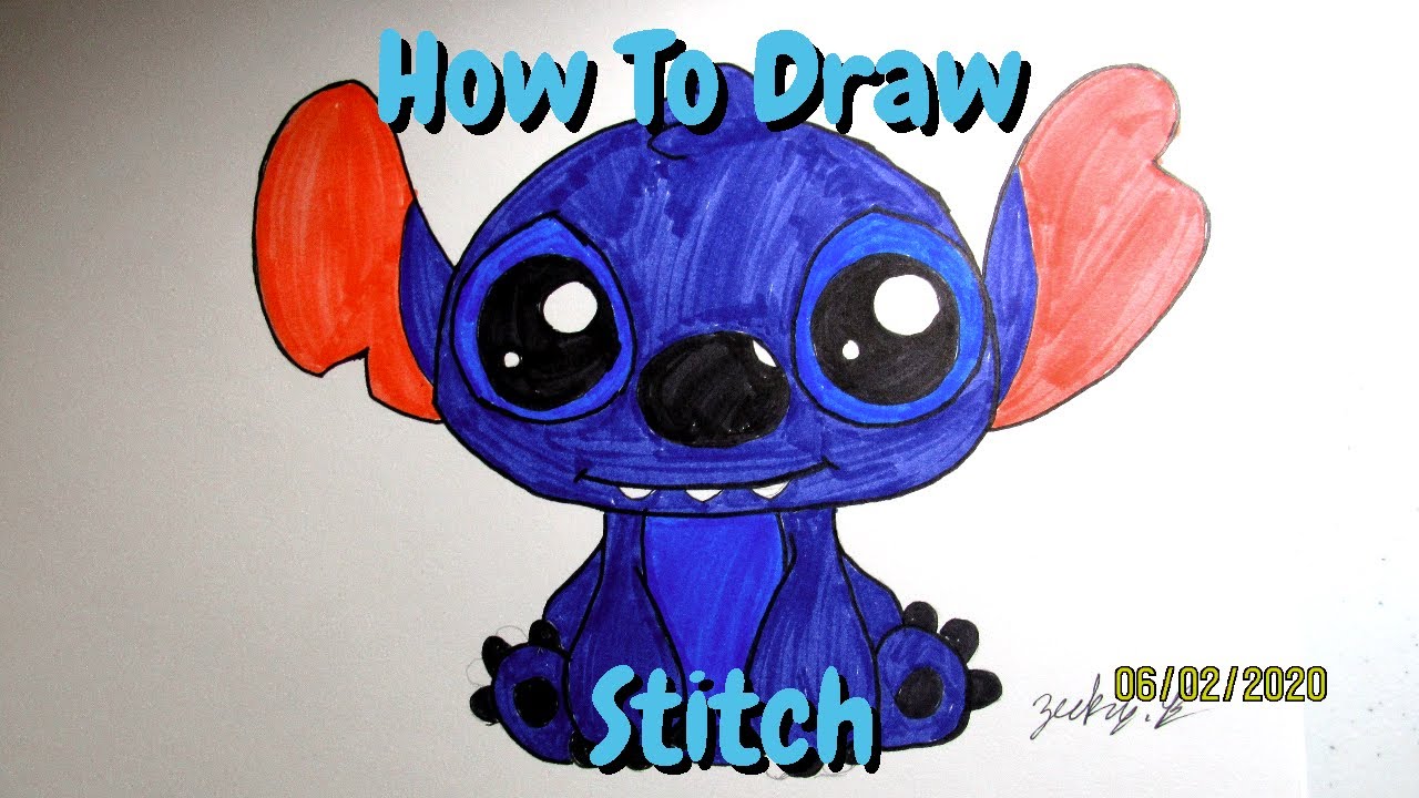 How To Draw Stitch from Lilo and Stitch - YouTube