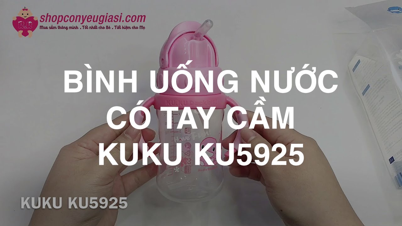 Bình Uống Nước KUKU Nhựa PP Có Tay Cầm KU5925 230ml | Shopconyeugiasi - YouTube