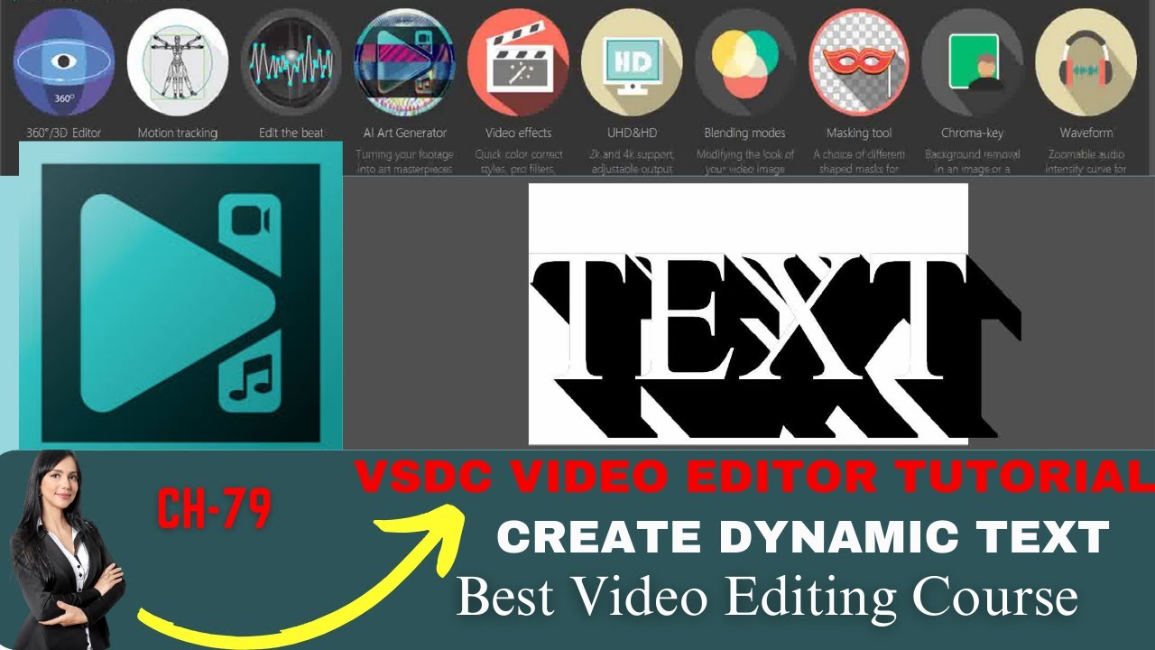 Create dynamic TEXT Shadow effect in VSDC! - VSDC Free Video Editor Tutorial - YouTube