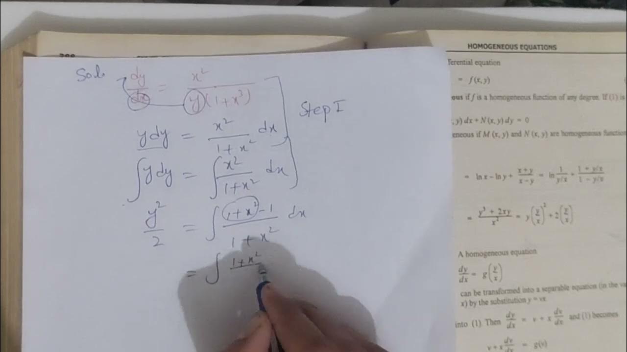 Method Of Separable For Solving First Order Differential Equation Youtube