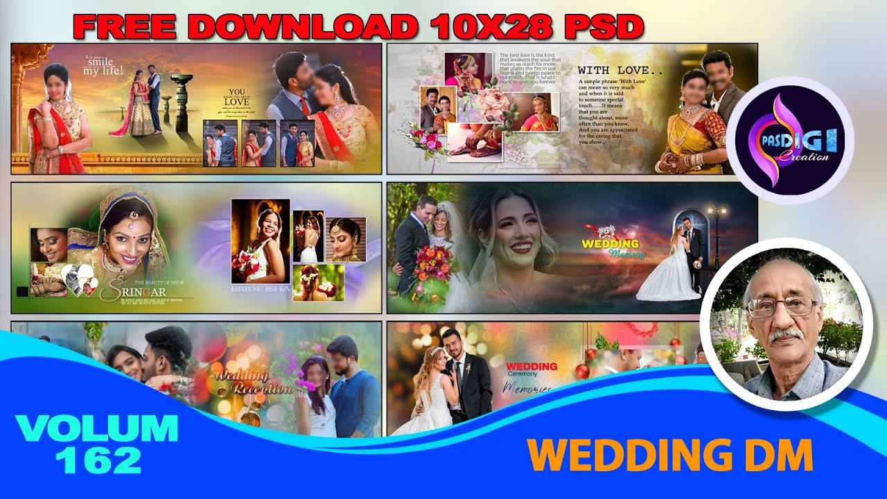 How To FREE DOWNLOAD PSD VOL-162|Wedding DM 10x28 PSD PASSWORD is 4 ...