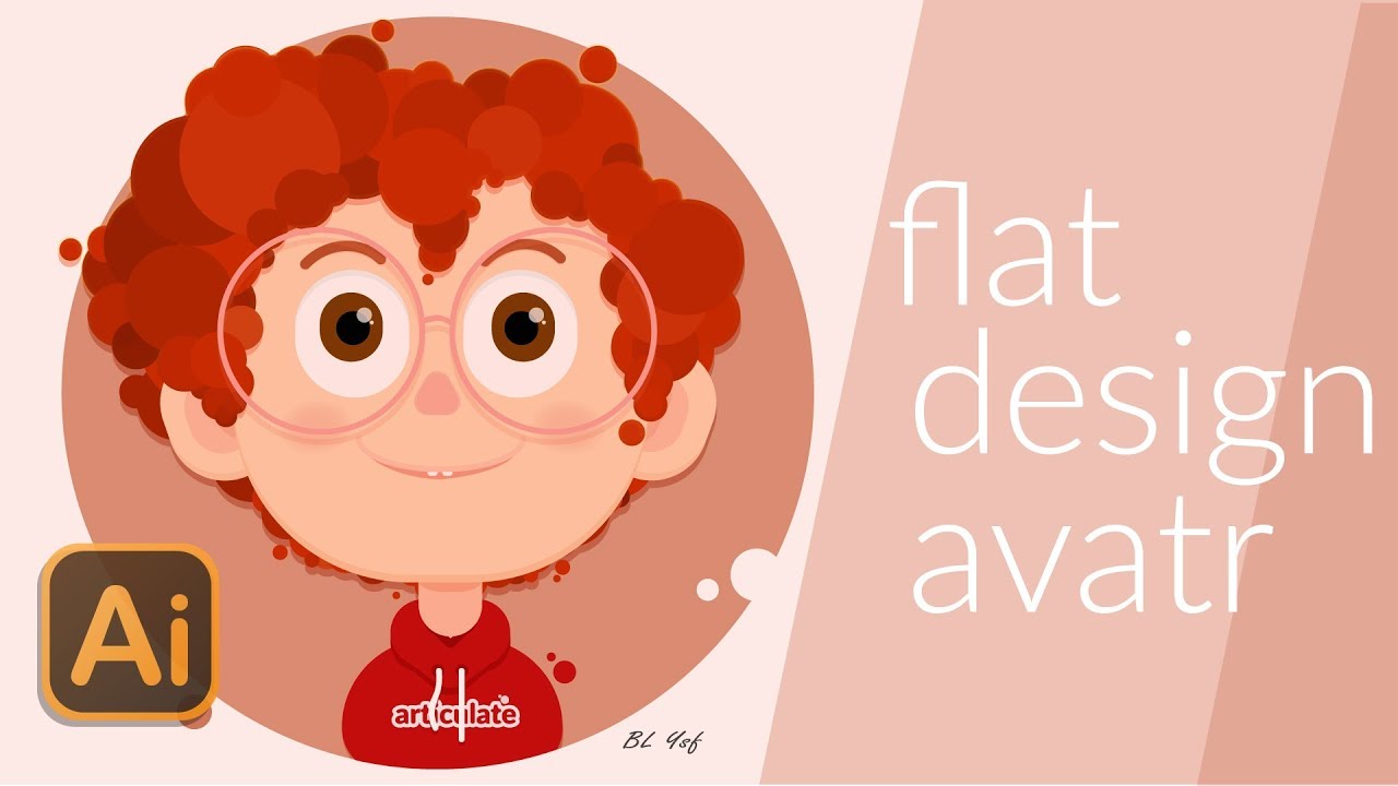 flat design avatar: no pen tool | illustrator cc - YouTube