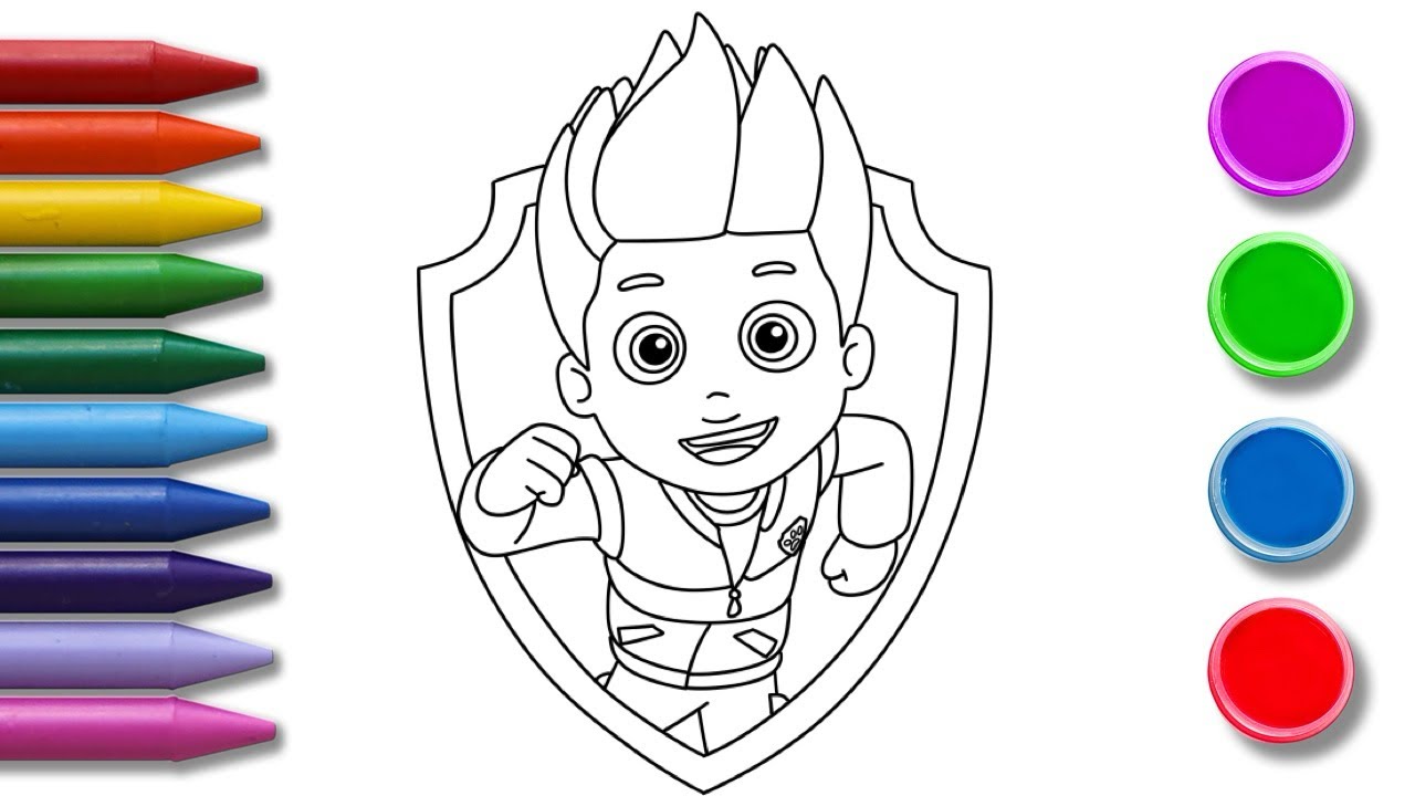 How to draw PAW PATROL RYDER for kids - Easy Color preschool drawing ...