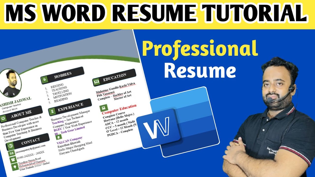 MS Word में Professional Resume बनाना सीखें | Resume Tutorial Step-by ...