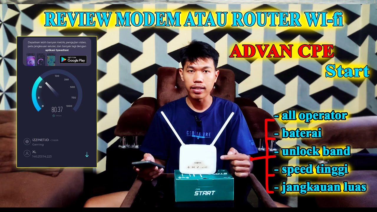 Review modem router wifi 4G LTE terbaik all operator - Advan cpe star ...