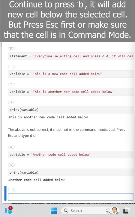 How To Add New Code Cell Below Selected Cell In Jupyter Notebook Shorts Jupyter