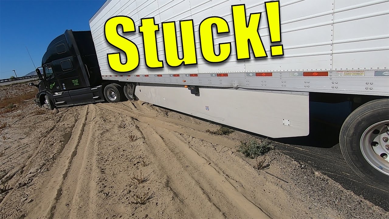 Trucker Falls Asleep And Gets Stuck In Center Divide! - YouTube
