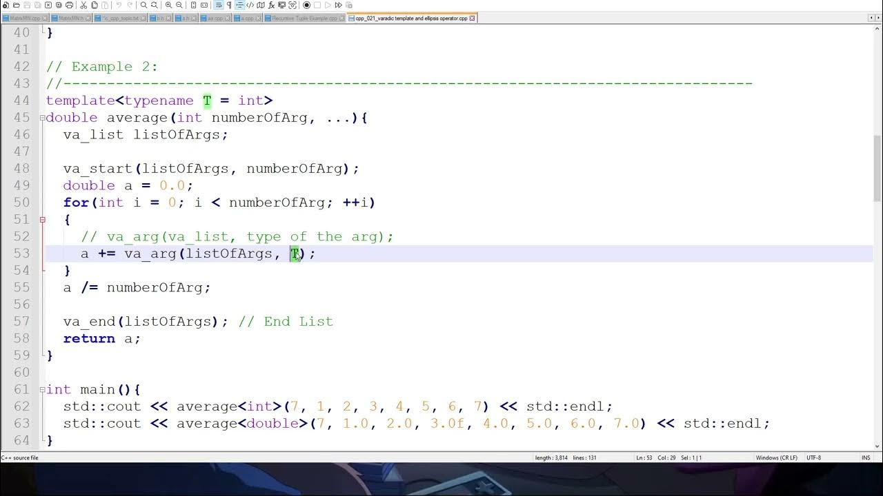 C ++ Basic Tutorial｜021｜basic variadic template and ellipsis operator - YouTube