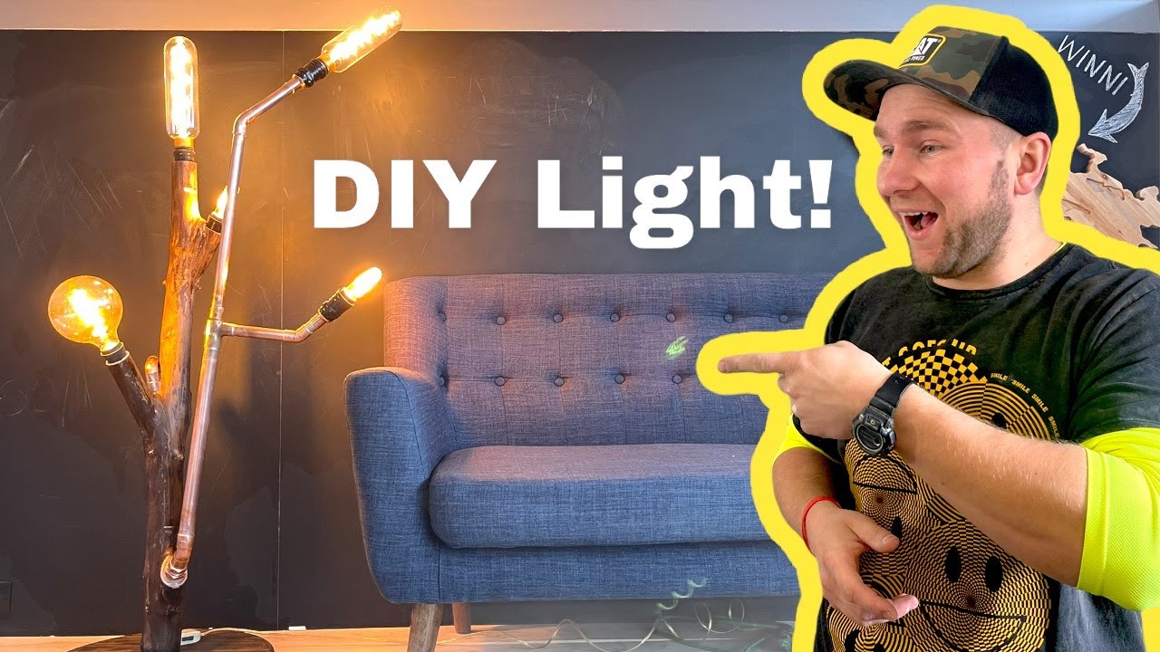 DIY Project - Unique Light Stand 💡 Woodworking - YouTube