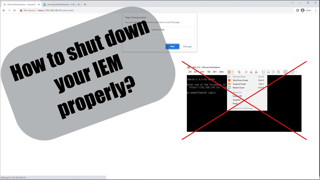 The proper way to shut down the Industrial Edge Management VM - YouTube
