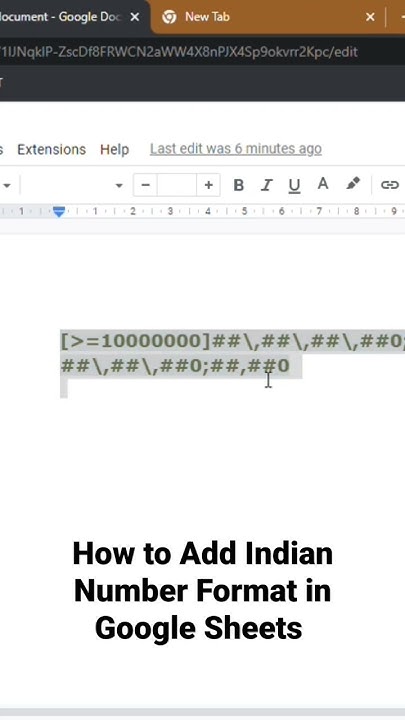 How to add Indian number format In Google Sheet - YouTube