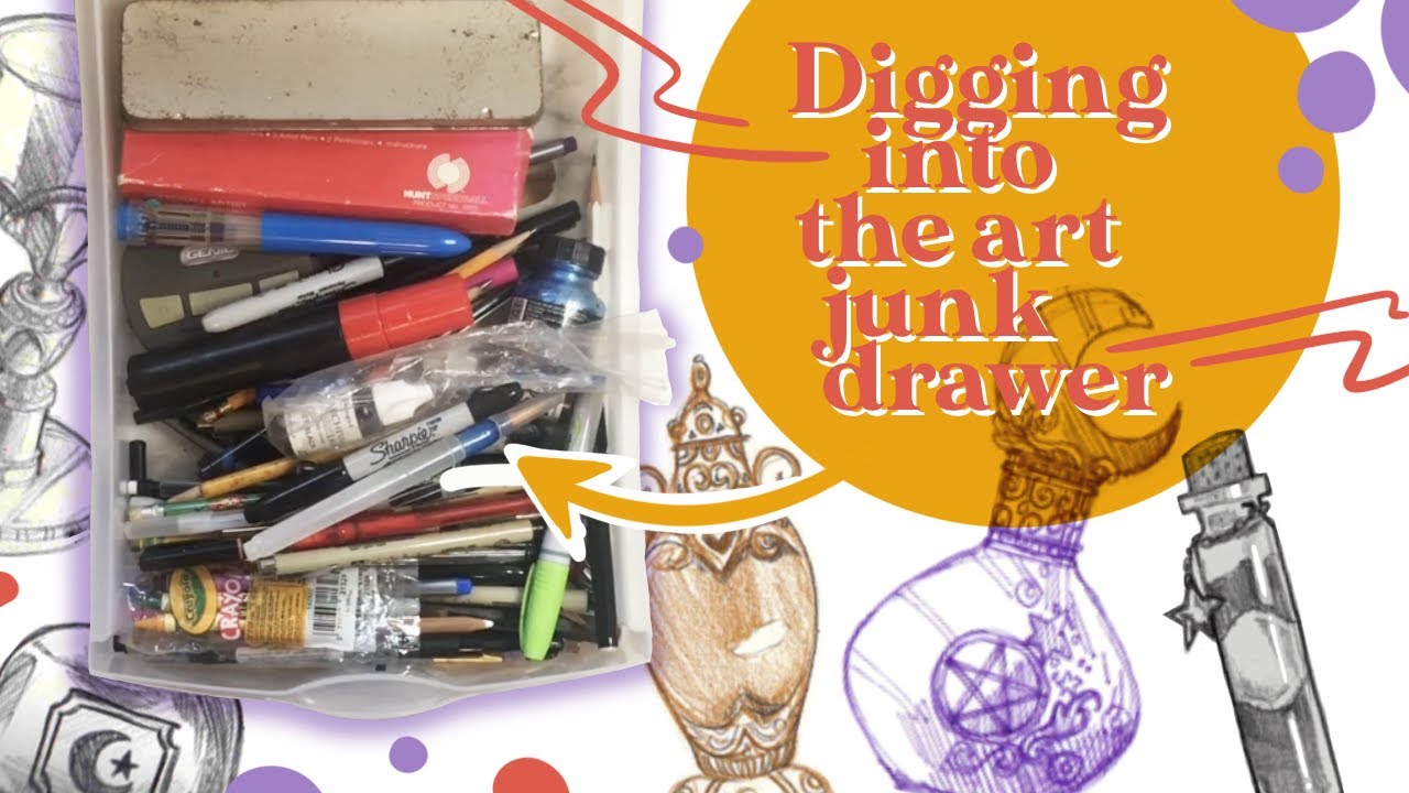 Supplies from the art junk drawer || Sketchbook Sessions - YouTube