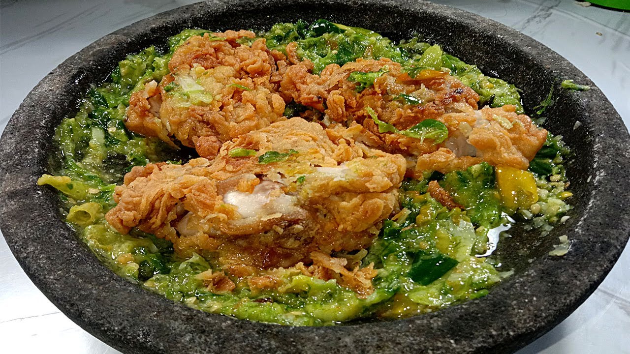 RESEP CARA BUAT AYAM GORENG TEPUNG SAMBAL IJO - YouTube