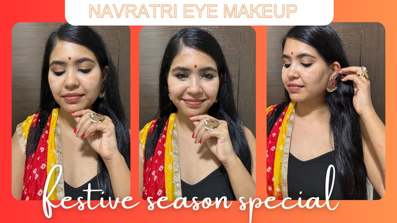 Navratri Easy Eye Makeup Look for Beginners - YouTube