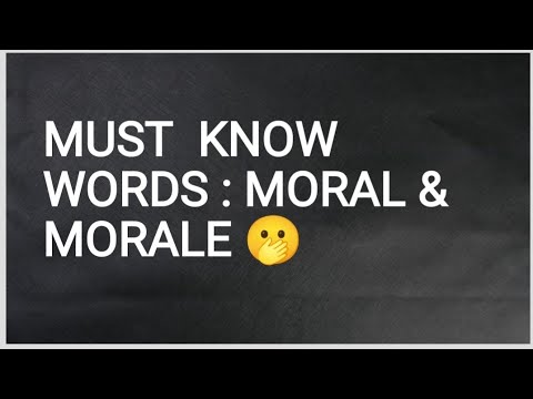 Use of Words Moral & Morale - YouTube