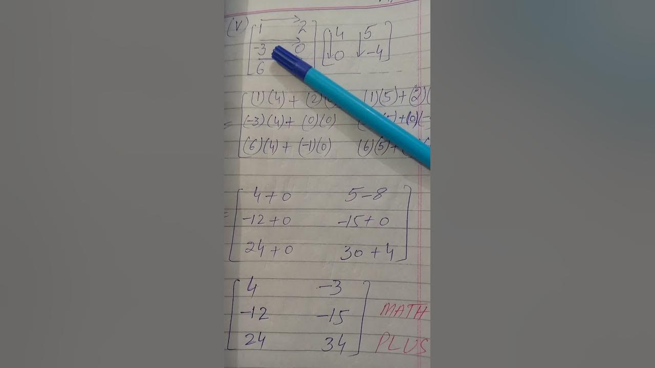 Multiplication of matrices, math class 9 exercise 1.4, math 9 ex 1.4, ex 1.4 q 1,2,3,4. - YouTube