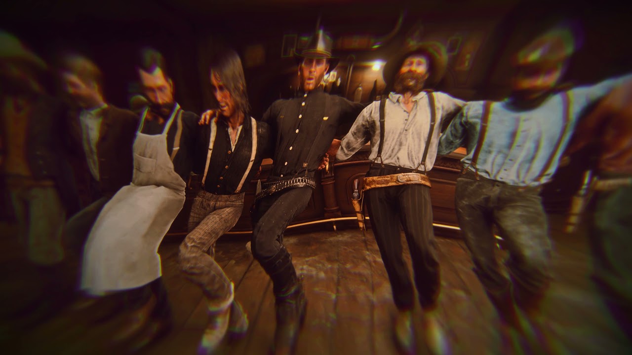Red Dead Redemption 2 / Model Swap / Arthur and John dancing at the bar ...