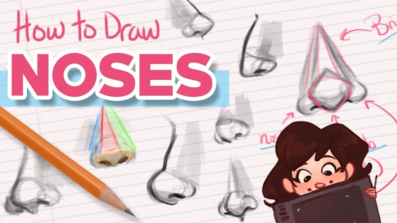 HOW TO DRAW NOSES! ️👃 | A Guide for Beginners! | Art Basics Tutorial ...