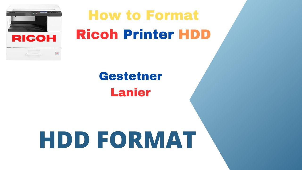 Ricoh Printer HDD Format Process | | How to Format Ricoh HDD - YouTube