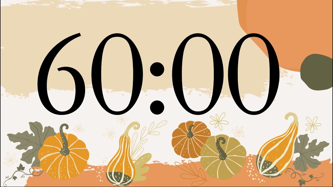 60 Minute Fall Pumpkin Timer (Warm Piano Tones at End) - YouTube