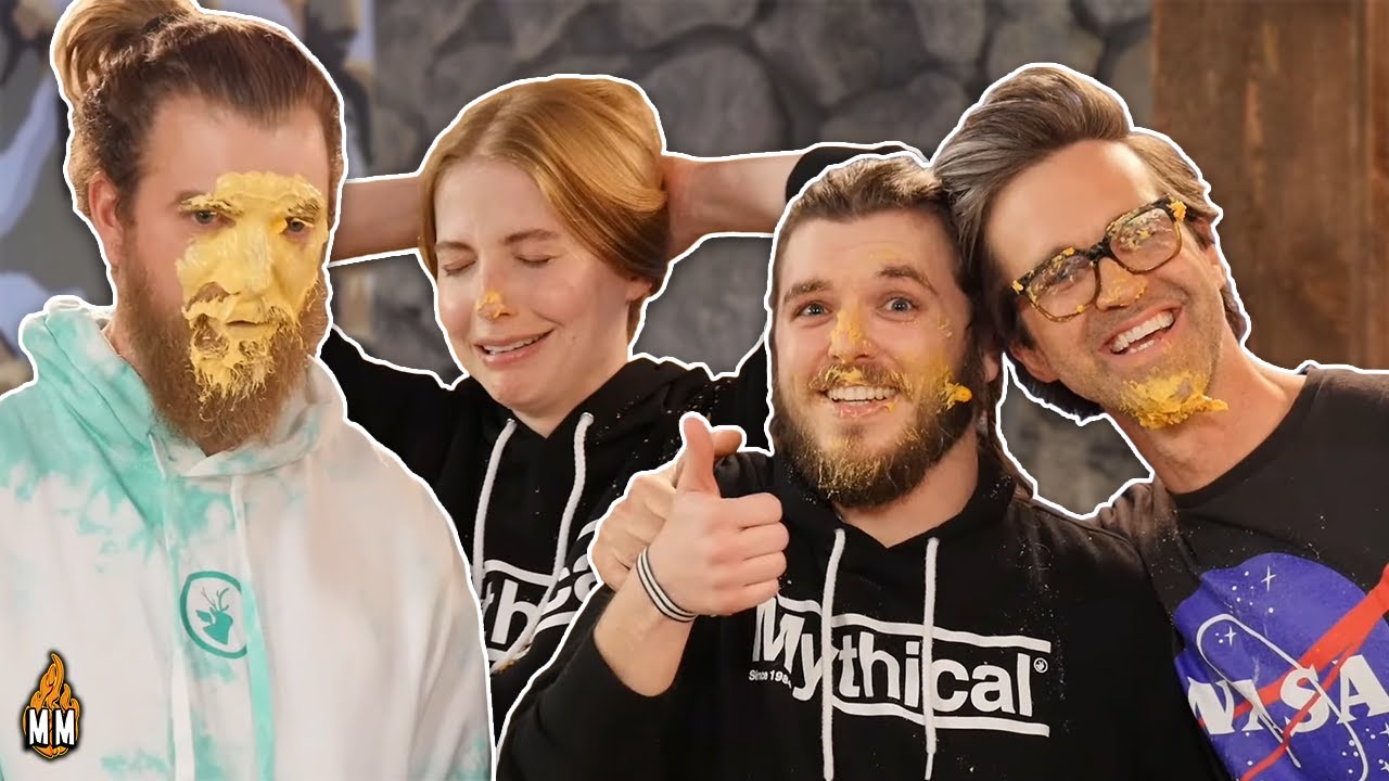 Rhett and Link Get Creamed in the Face on GMM - YouTube