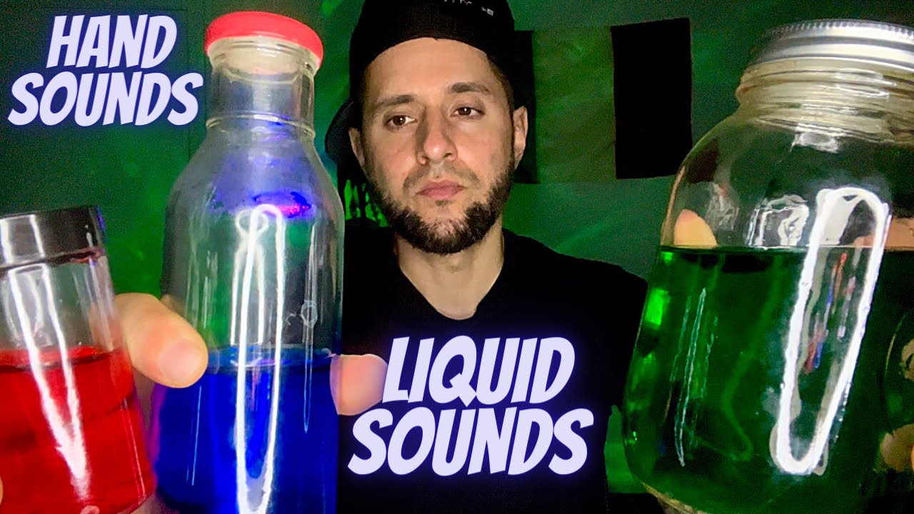 ASMR | Liquid Sounds + Hand Sounds + Bottle/Glass Tapping. With ...