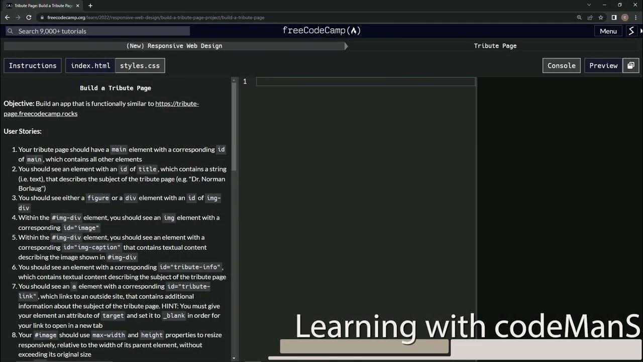learn2code | freeCodeCamp (New) Responsive Web Design - Certification Project - Tribute Page ...