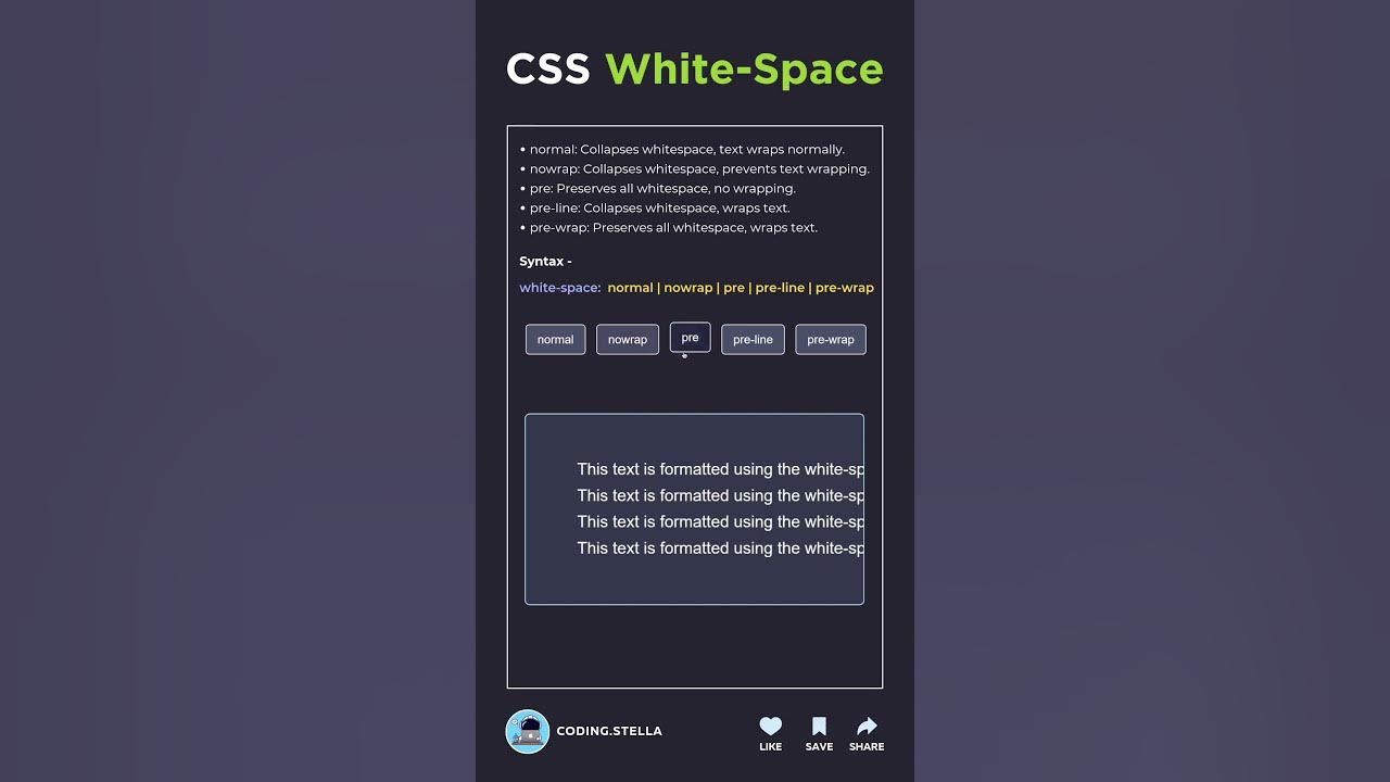 CSS White space refers to any space #coding #shorts #viralvideo - YouTube