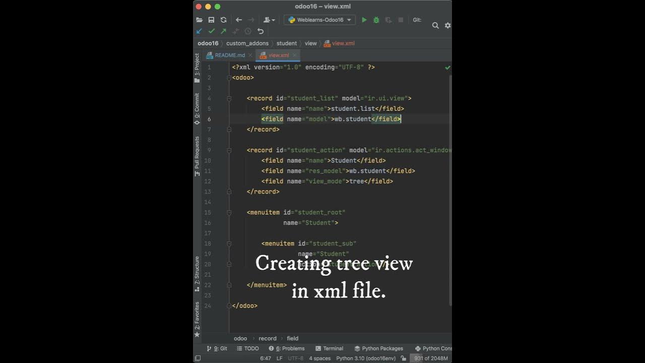How to create tree view in Odoo 16 | Shorts - YouTube