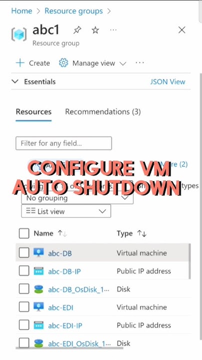New Azure Portal | Configure VM Auto Shutdown #azure #windows #shorts #short - YouTube