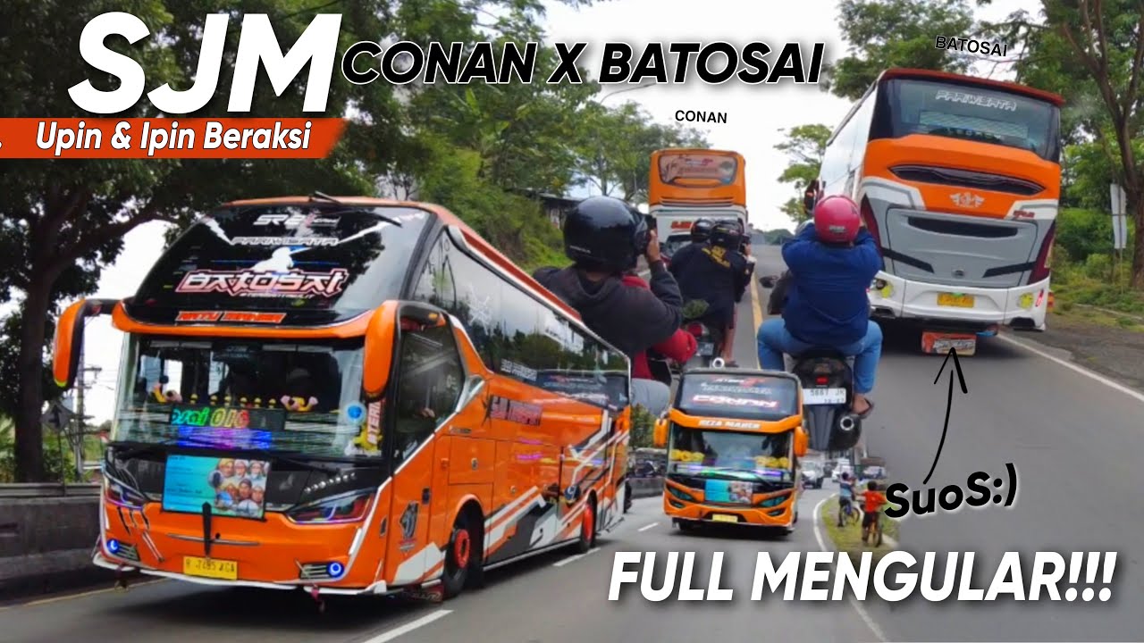 KONVOY 2 UNIT BUS SJM GEGERKAN SEMARANG | SJM CONAN X SJM BATOSAI - YouTube