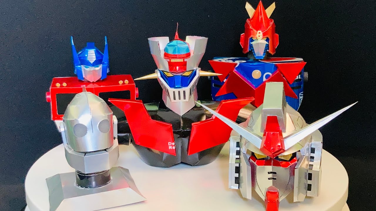 Homemade Mech Heads Using Soda Cans - YouTube
