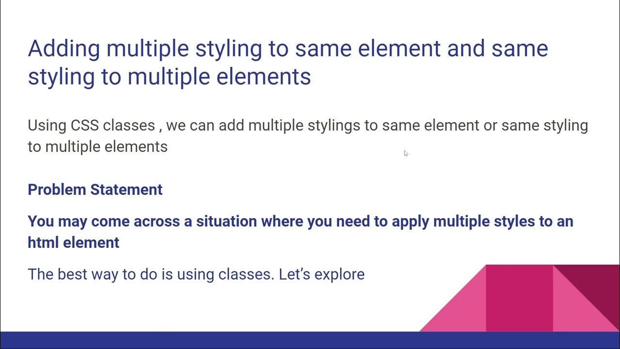 Part4: Applying CSS style to your html page, adding multiple styles - YouTube