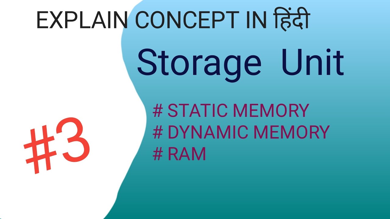 STORAGE UNIT || EXPLAIN IN हिंदी #computerscience #computer #ram - YouTube
