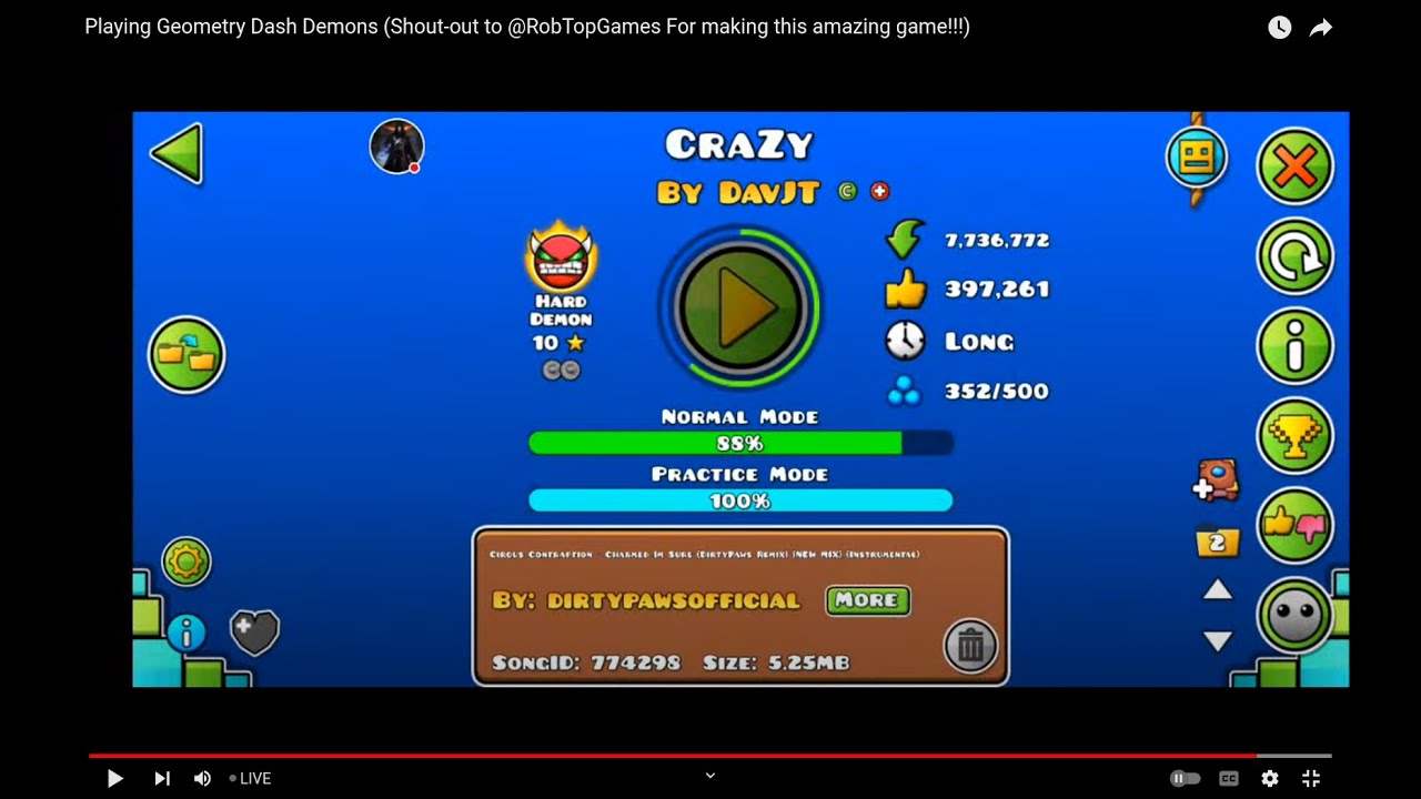 Playing the first Mythic in GD(Shout-out to @RobTopGames For making ...