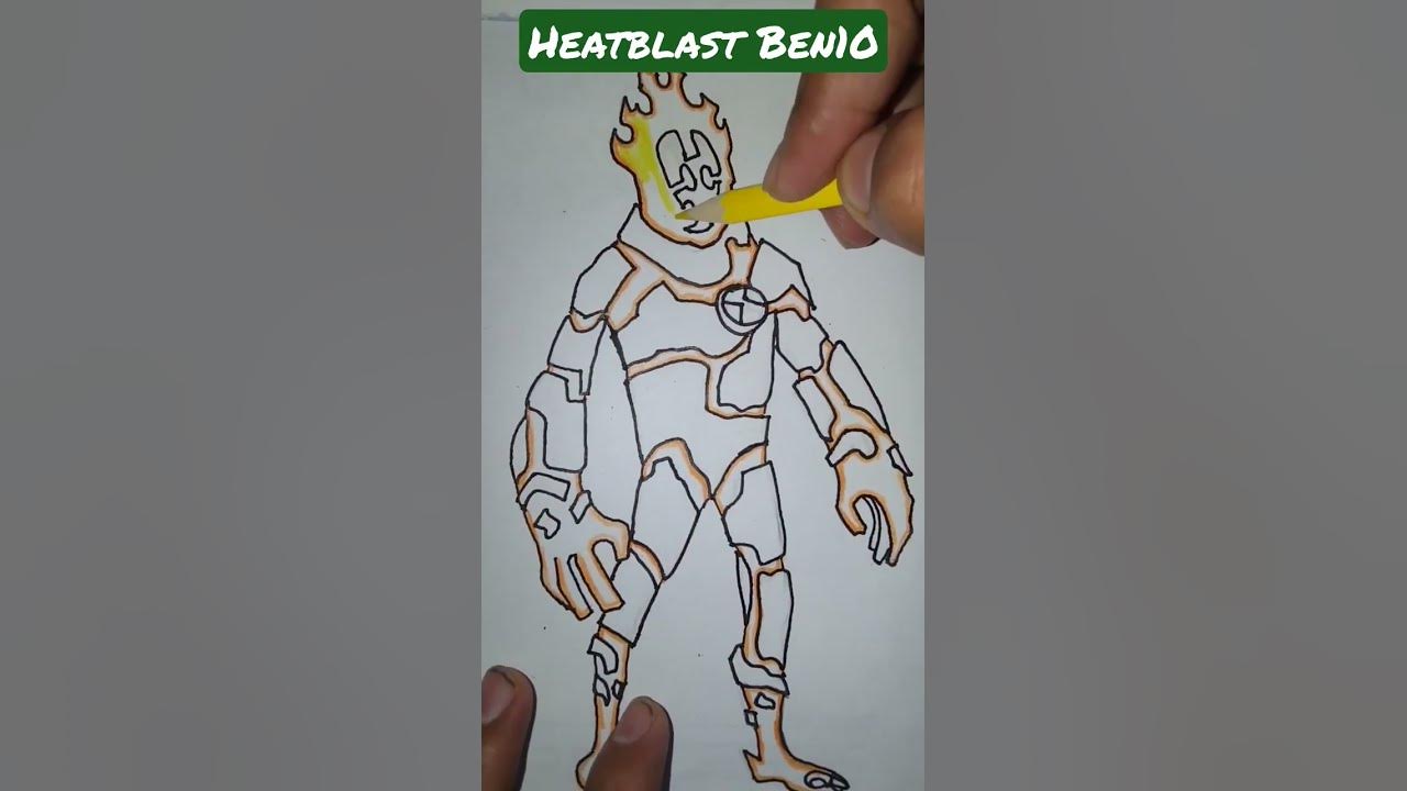 how to draw a heatblast| ben ten heatblast drawing #youtube #shortsfeed #ytshorts #shorts - YouTube
