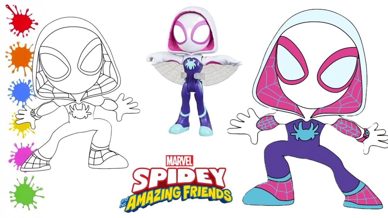 Ghost Spider Drawing and Color | Spidey and his Amazing Friends ...