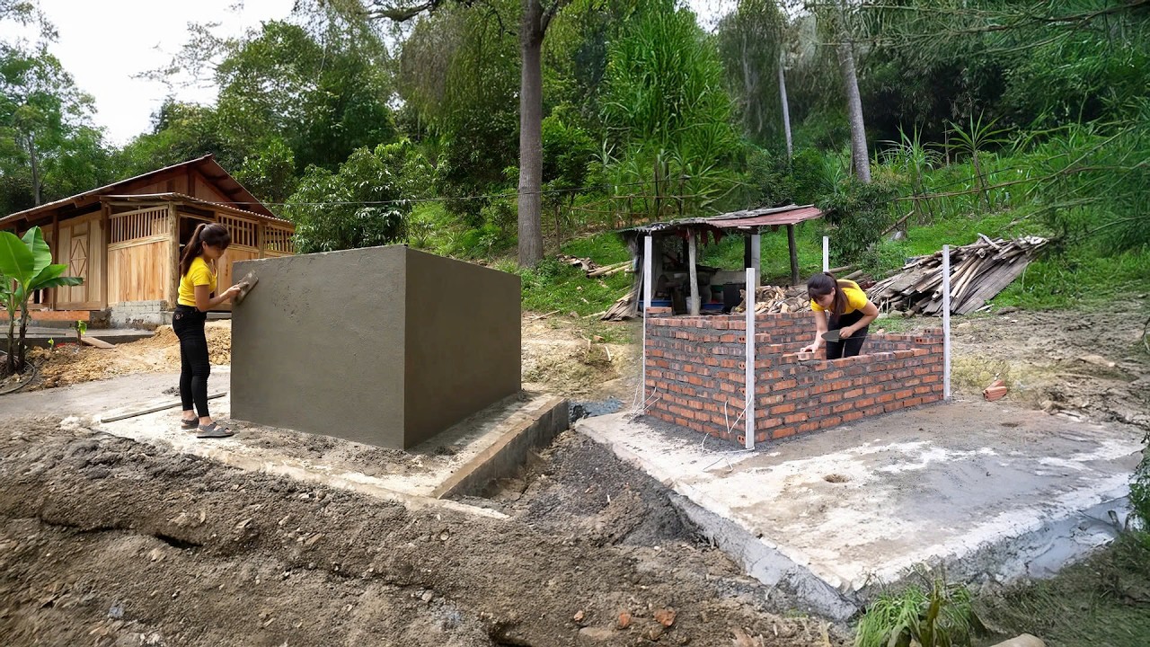 Technique Building Water Tank With Red Brick And Cement, BUILD LOG ...
