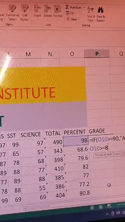 Easy way to calculate grade in Marksheet - YouTube
